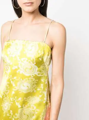 Dsquared2 Floral-print Draped Dress - Yellow