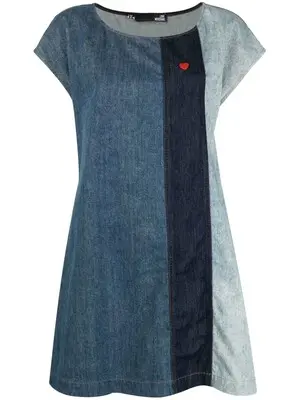 Moschino Stripe-panel Denim Dress - Blue