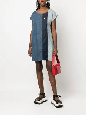 Moschino Stripe-panel Denim Dress