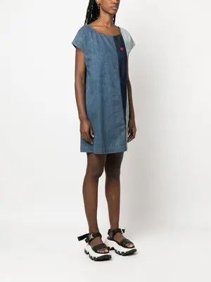 Moschino Stripe-panel Denim Dress