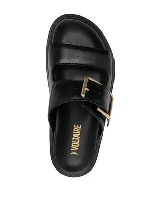 Zadig&Voltaire Cecilia Alpha Leather Sandals - Black