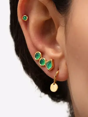 Monica Vinader Mini Siren Muse Huggie Drop Earrings - Gold