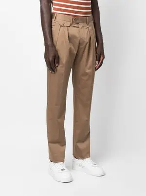 LARDINI Pleated Straight-leg Trousers