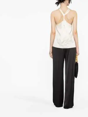 Loulou De Saison Twist-detail Racerback Silk Top - Neutrals