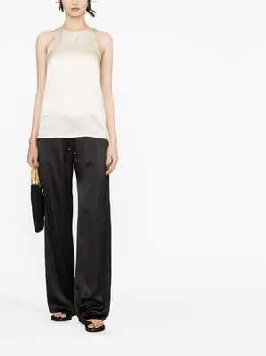 Loulou De Saison Twist-detail Racerback Silk Top - Neutrals