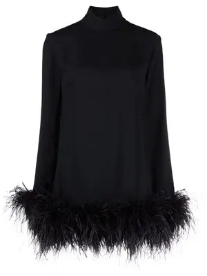 TALLER MARMO Gina Feather-trimmed Mini Dress
