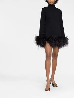 TALLER MARMO Gina Feather-trimmed Mini Dress