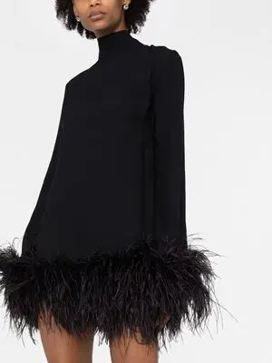 TALLER MARMO Gina Feather-trimmed Mini Dress