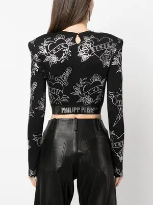 Philipp Plein Crystal-embellished Top