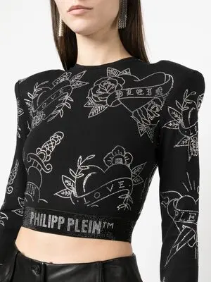 Philipp Plein Crystal-embellished Top