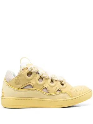 LANVIN Multi-panel Lace-up Sneakers Yellow