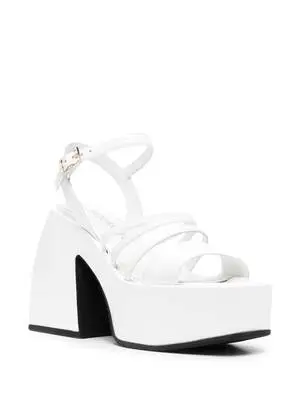 NODALETO Bulla Chibi 110mm Platform Sandals - White