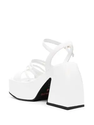 NODALETO Bulla Chibi 110mm Platform Sandals - White