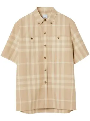 Burberry Check-pattern Cotton Shirt - Neutrals