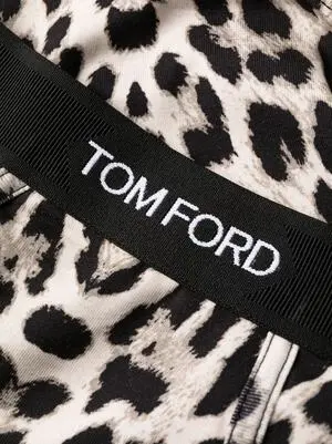TOM FORD Cheetah-print Logo-waistband Briefs - Neutrals