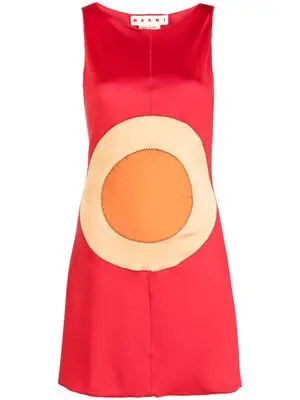 Marni Boat-neck Sleeveless Dress - Red