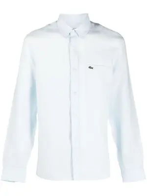 Lacoste Logo-patch Button-down Shirt - Blue