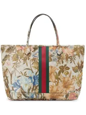 Gucci Large Ophidia Gg Flora Print Tote Bag