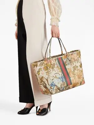 Gucci Large Ophidia Gg Flora Print Tote Bag