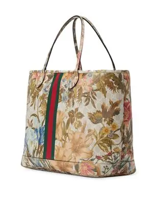 Gucci Large Ophidia Gg Flora Print Tote Bag