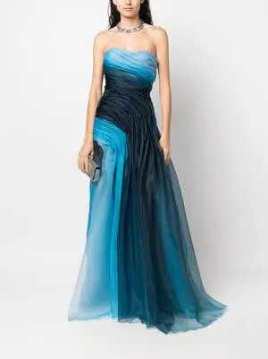 Ermanno Scervino Tonal-design Ruched Gown