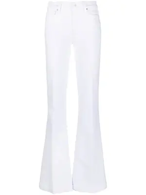 Paige Mid-rise Flared Jeans - White