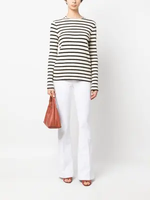 Paige Mid-rise Flared Jeans - White