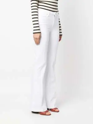 Paige Mid-rise Flared Jeans - White