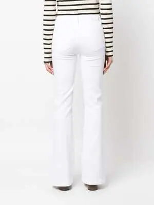 Paige Mid-rise Flared Jeans - White