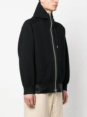 Sacai Zip-up Cotton-blend Hoodie