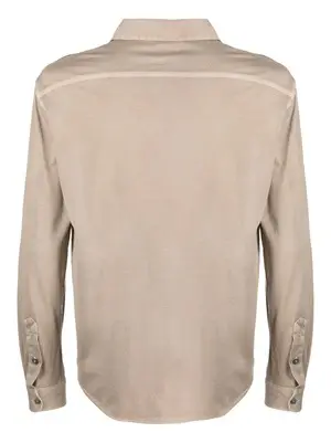 DELL'OGLIO Long-sleeve Cotton Shirt - Neutrals