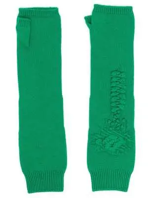 BARRIE Cashmere Fingerless Mittens - Green