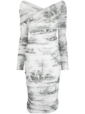 Philosophy Di Lorenzo Serafini Side Gathered-detail Midi Dress - White