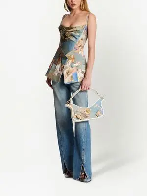 Balmain Sky-print Corset Top