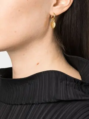 MARIA BLACK Tan Huggie Earring - Gold