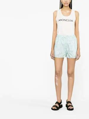 Moncler Logo-print Drawstring Shorts - Green