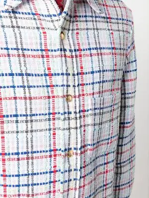 Thom Browne Gingham Check Tweed Overshirt - White