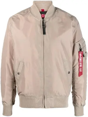 Alpha Industries Zip-up Bomber Jacket - Neutrals