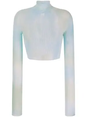 Off-White Logo-print Tie-dye Crop Top