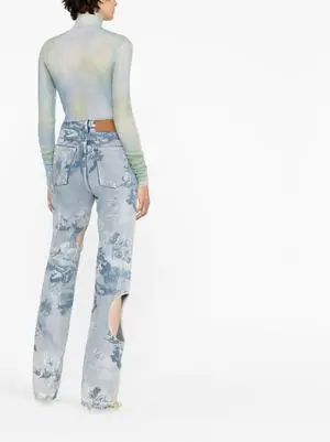 Off-White Logo-print Tie-dye Crop Top