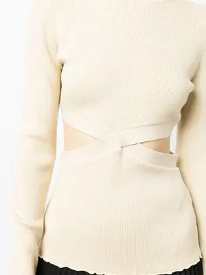 3.1 Phillip Lim Lurex Cut-out Knitted Top