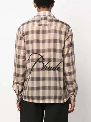 Rhude Logo-embroidered Checked Shirt