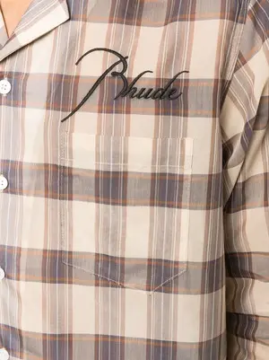 Rhude Logo-embroidered Checked Shirt