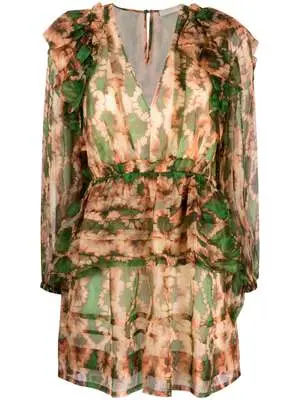 Ulla Johnson Adelaide Abstract-print Minidress - Green