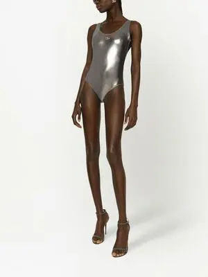 Dolce & Gabbana Foiled-effect Racer Swimsuit