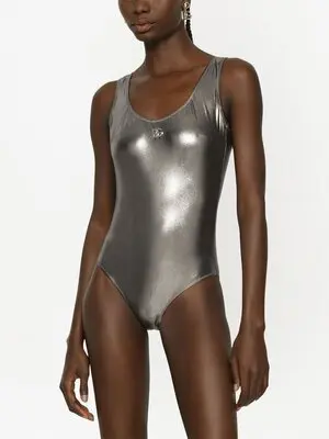 Dolce & Gabbana Foiled-effect Racer Swimsuit