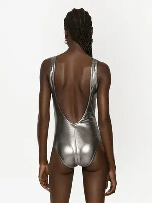 Dolce & Gabbana Foiled-effect Racer Swimsuit