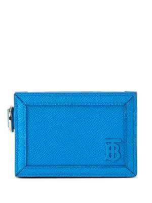 Burberry Grainy Leather Tb Card Case Lanyard - Blue