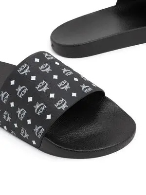 Mcm Logo-print Slides - Black