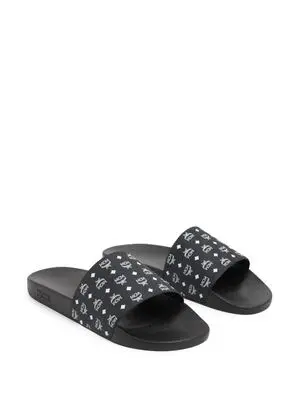 Mcm Logo-print Slides - Black